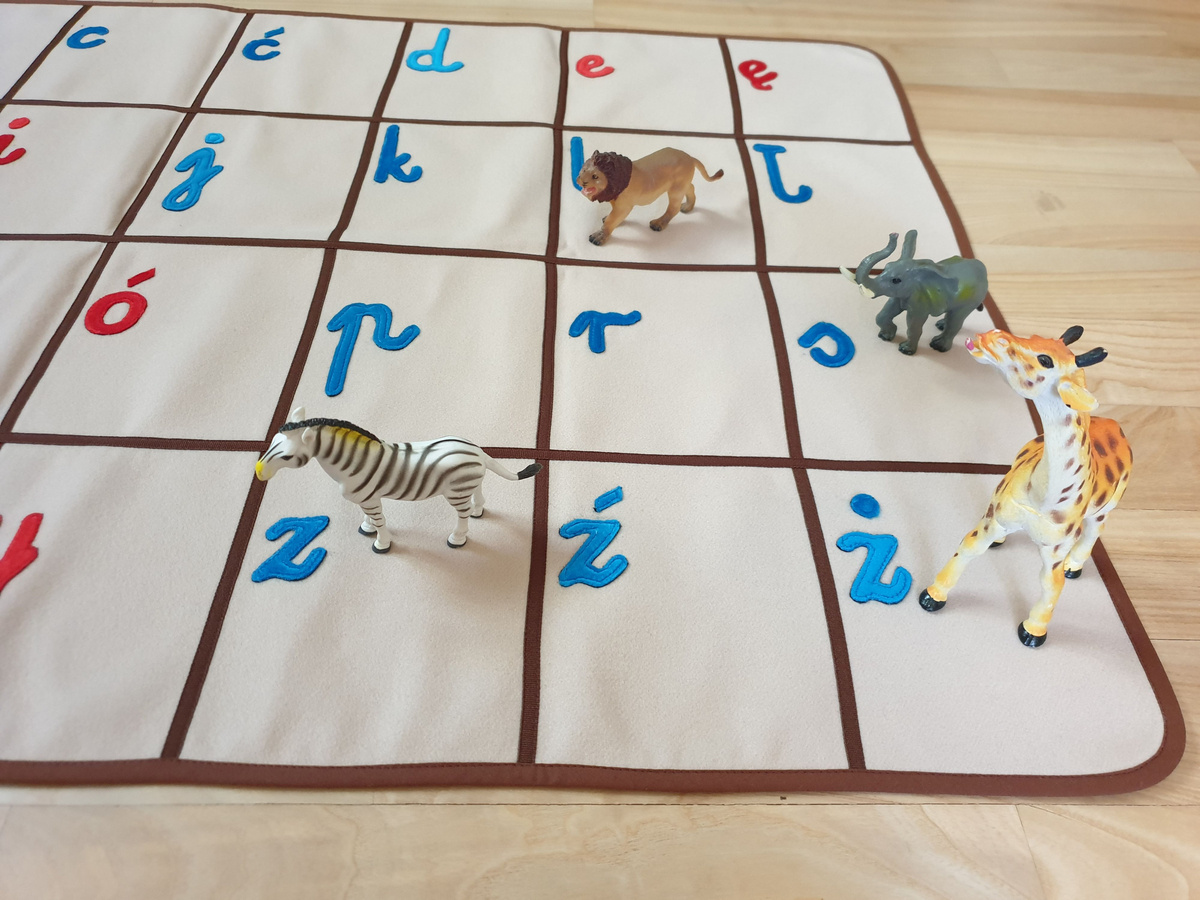 Alphabet mat - written letters - vowels consonants - brown ribbon ...